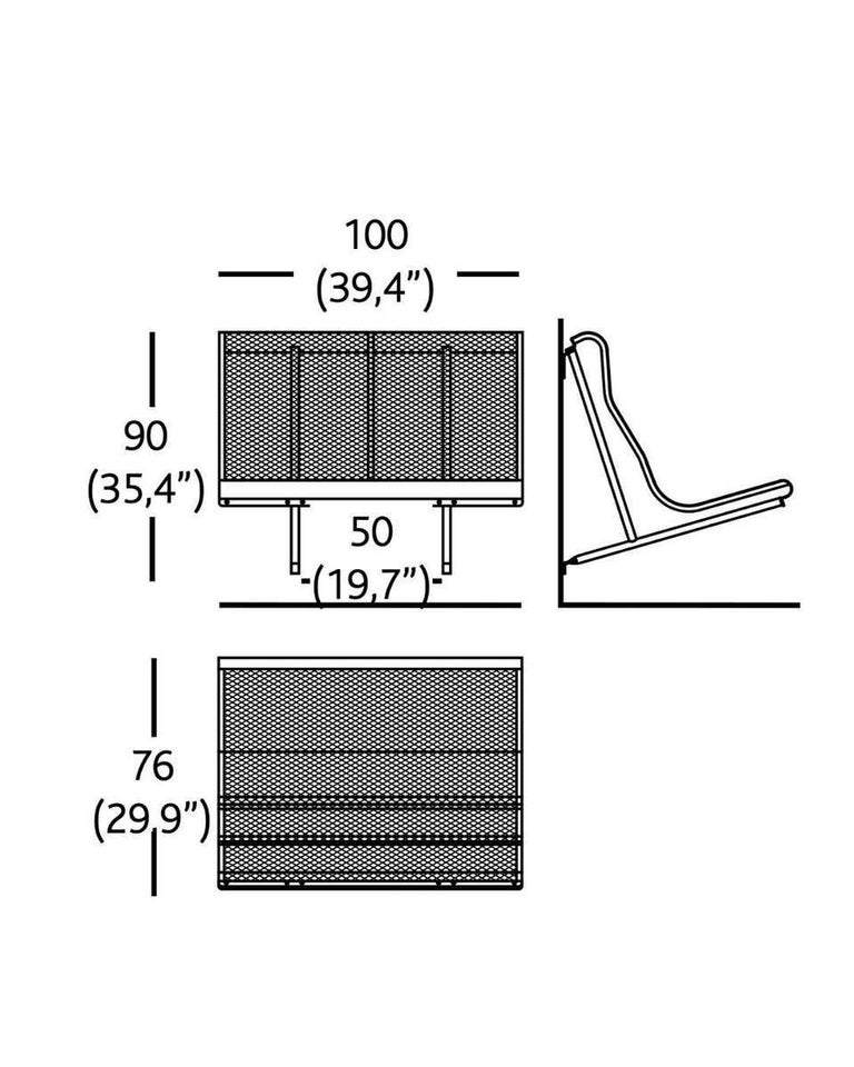 Silver Catalano Bench 90's Outdoor Seating Handmade in Spain For Sale at 1stDibs