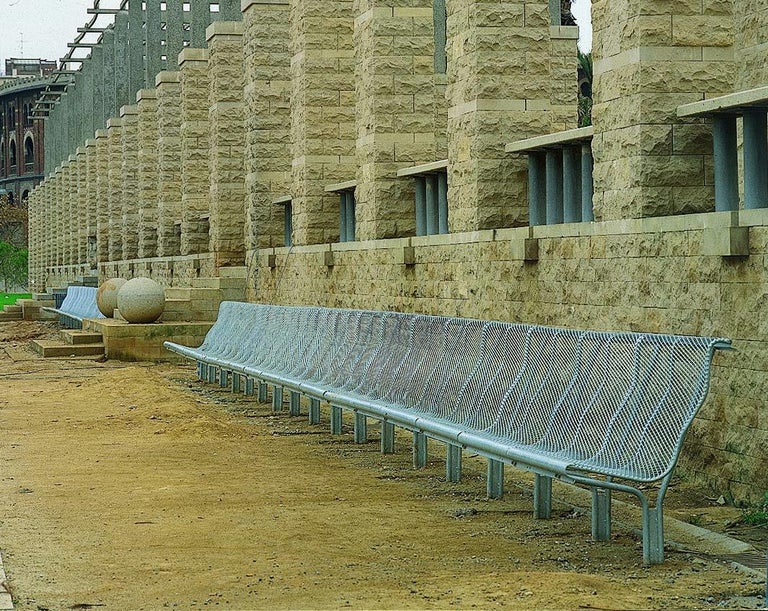 Silver Catalano Bench 90's Outdoor Seating Handmade in Spain For Sale ...