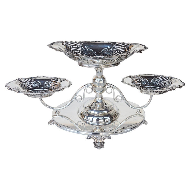 Silver Center Table Set, Late 19th Century For Sale at 1stDibs