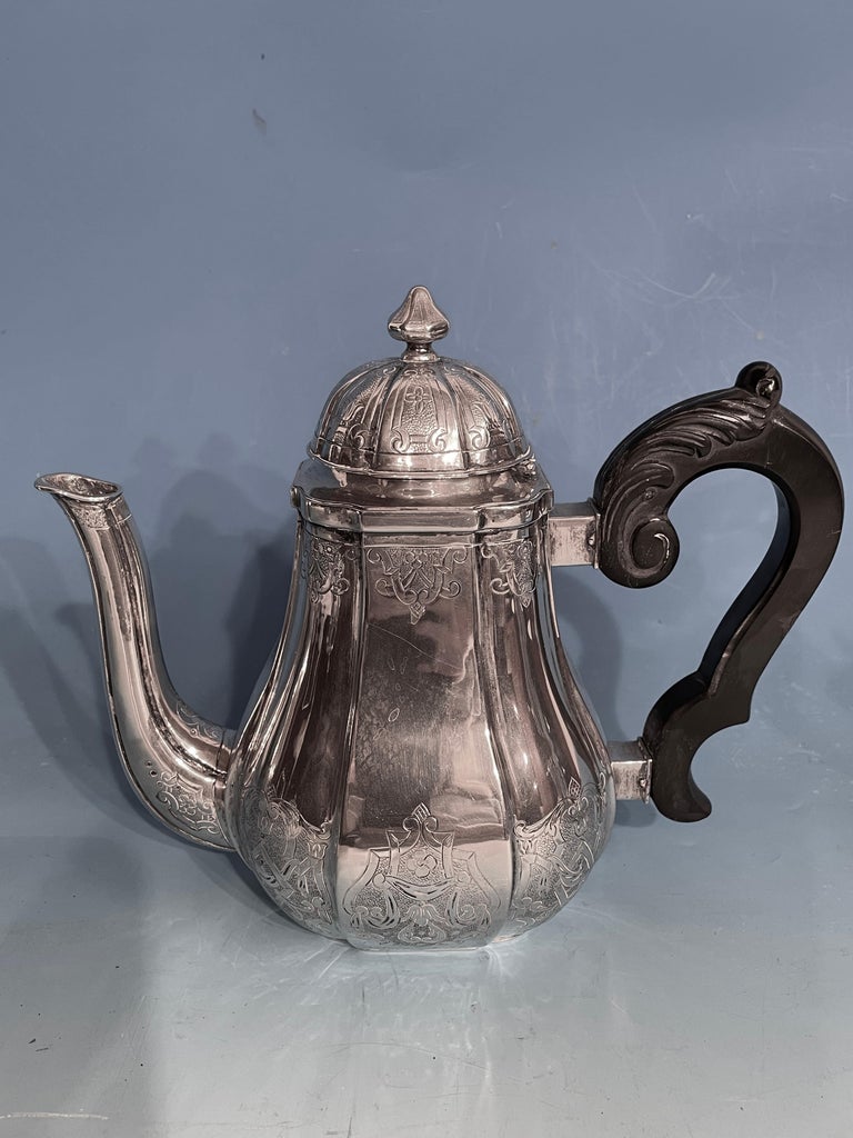 Silver Coffee and Tea Set, Belgium, 19th Century For Sale at 1stDibs