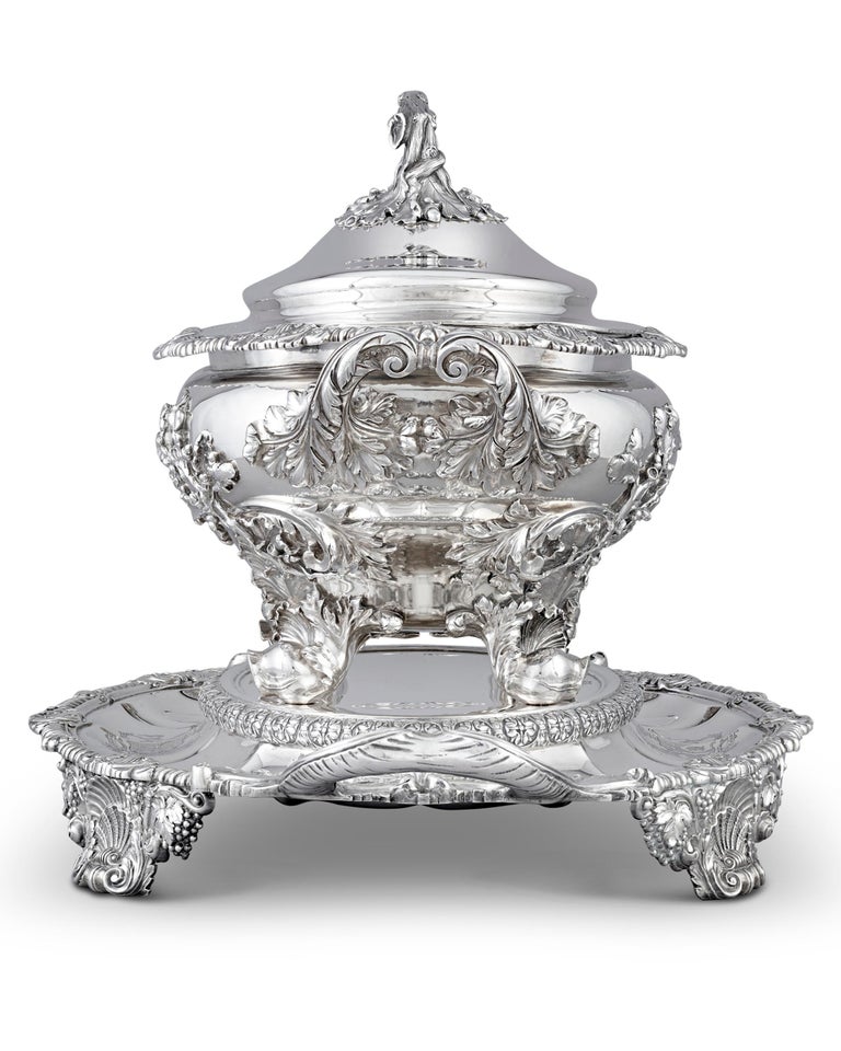 Silver Covered Tureen on Stand by John Bridge For Sale at 1stDibs