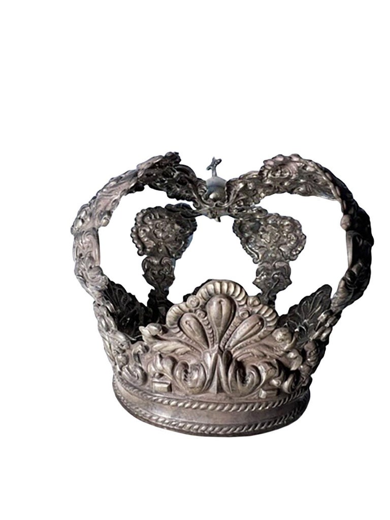 Silver Crown with Colored Jewels For Sale at 1stDibs