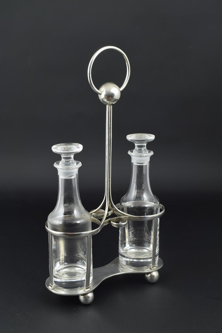 Silver Cruet Stand, García Calvo, Valladolid, Spain, circa 1900, with ...