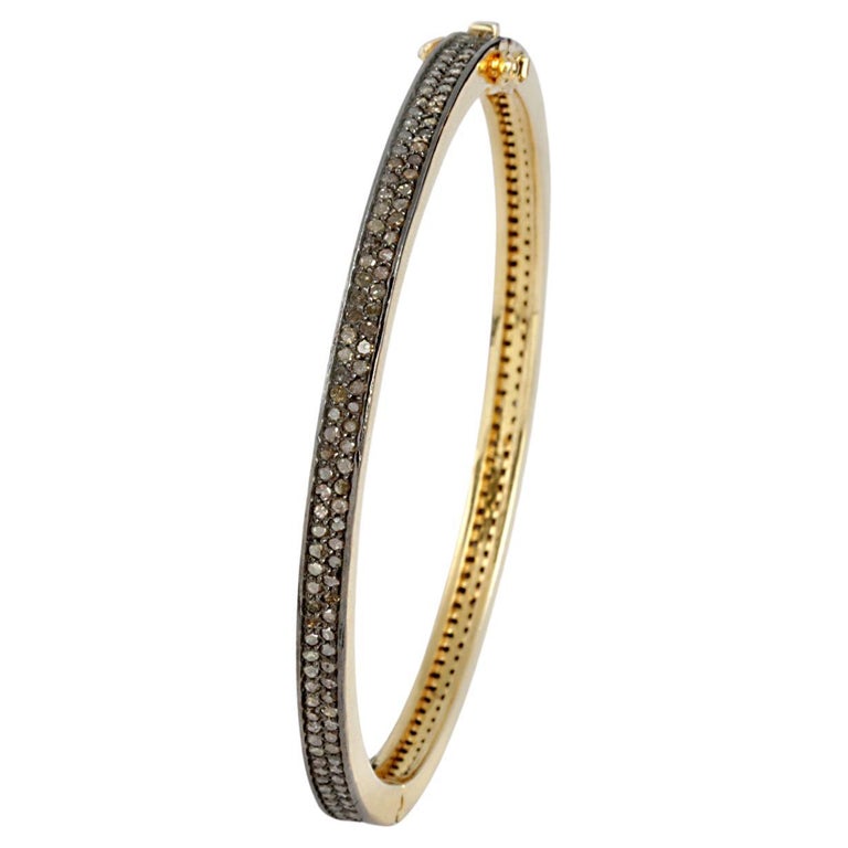 925 Sterling Silver 3.75cts Diamond Bangle For Sale at 1stDibs