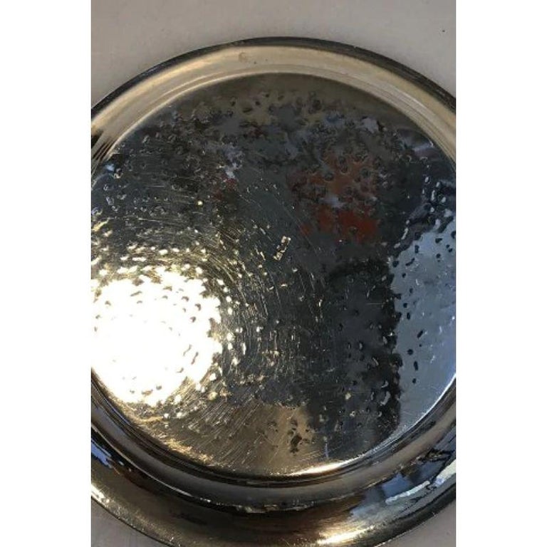 Silver Dish Middle East "Cross Motif" Bottle Coaster For Sale at 1stDibs
