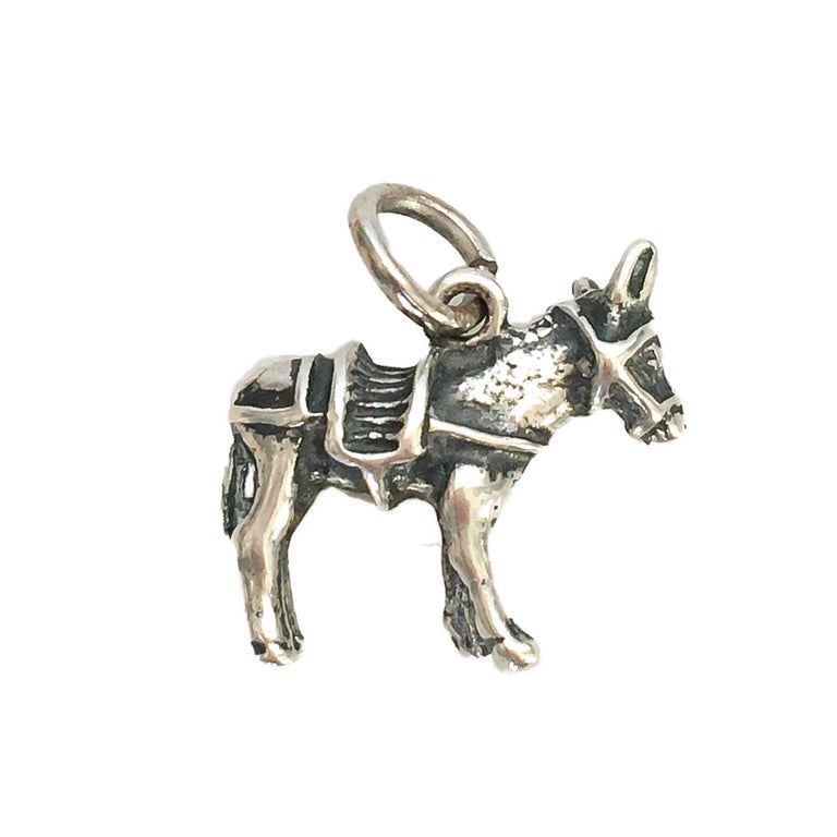 Silver Donkey Charm Pendant For Sale at 1stDibs