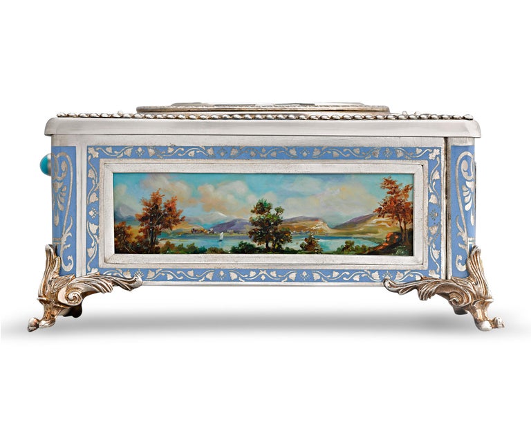 Silver Double Singing Bird Box at 1stDibs | singing bird box for sale