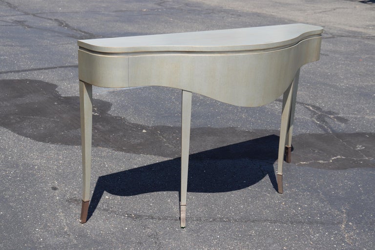 Silver Finished Chrome Footed French Art Deco Console Sofa Table For ...