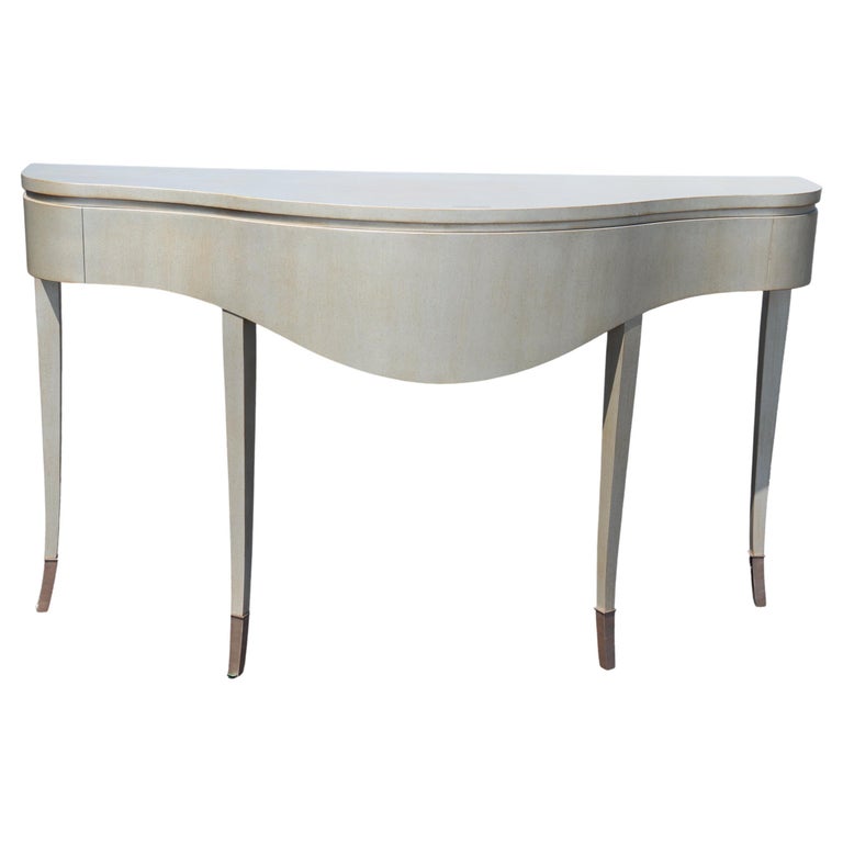 Silver Finished Chrome Footed French Art Deco Console Sofa Table For ...