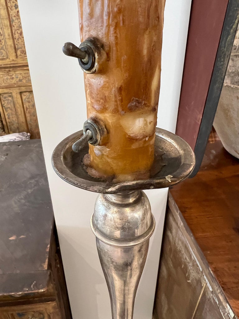 Silver Floor Lamp For Sale at 1stDibs