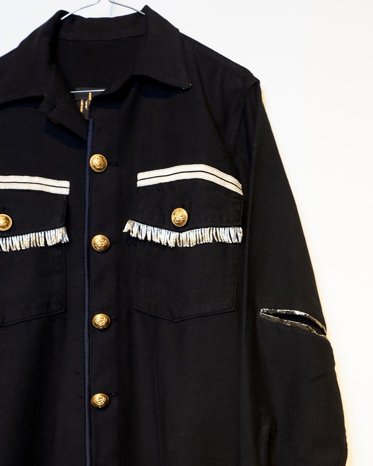 Silver Fringe Jacket Black Military Braid Gold Lurex Gold Button J ...