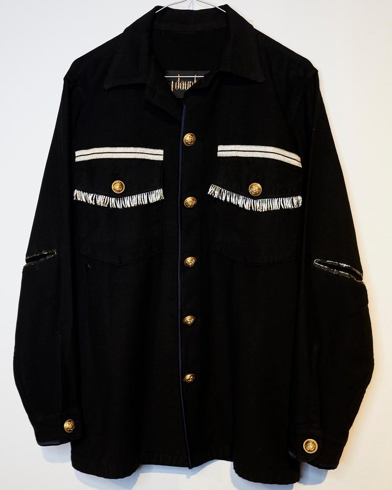 Silver Fringe Jacket Black Military Braid Gold Lurex Gold Button J ...