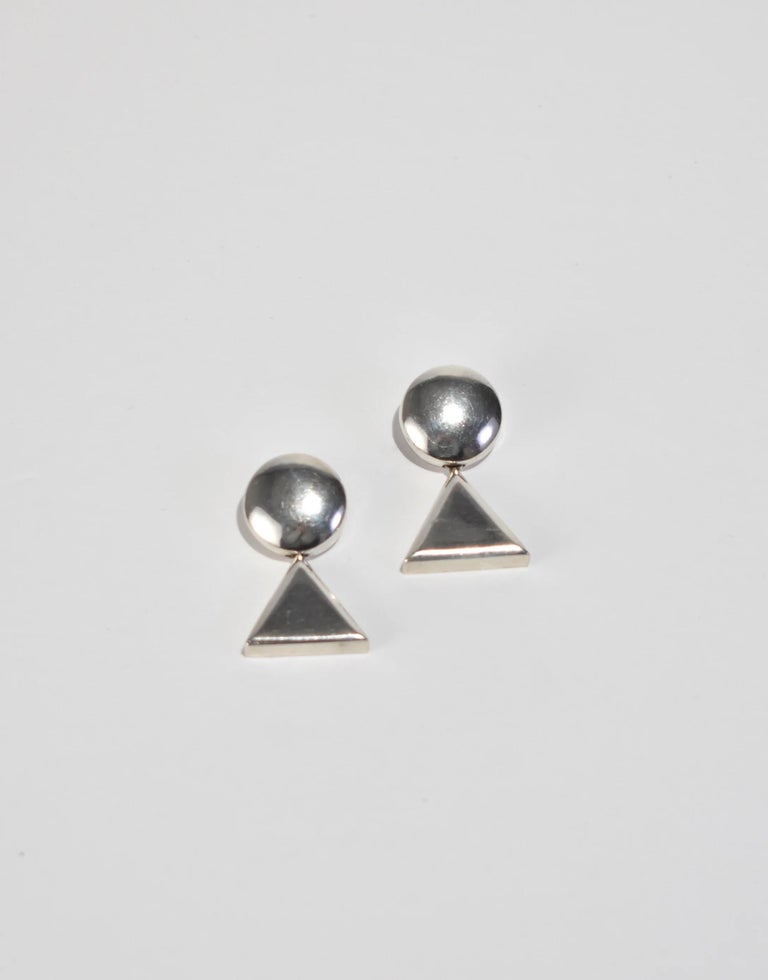 Silver Geometric Earrings For Sale at 1stDibs