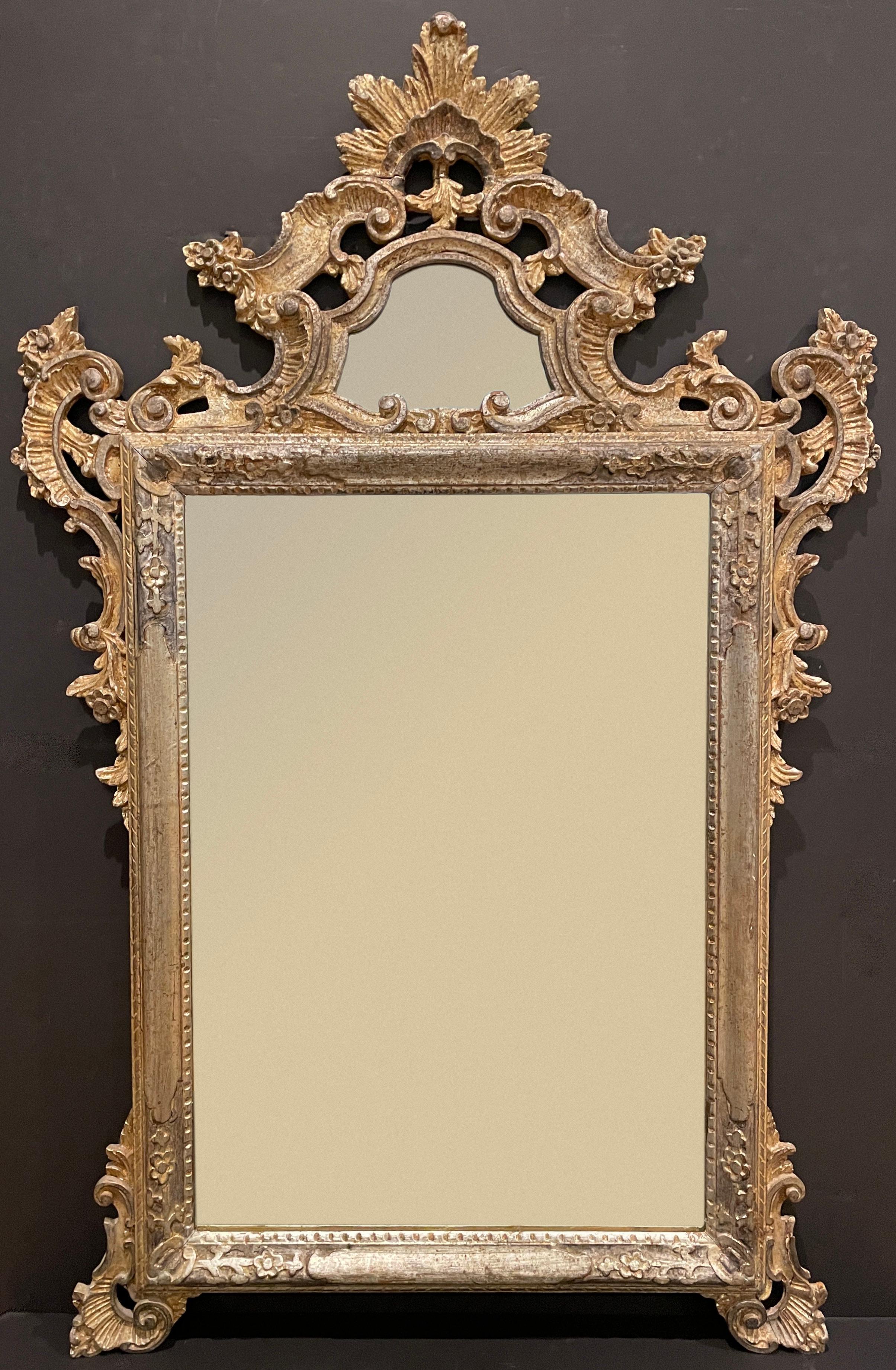 Silver Gilt Carved Venetian Rococo Mirror For Sale at 1stDibs