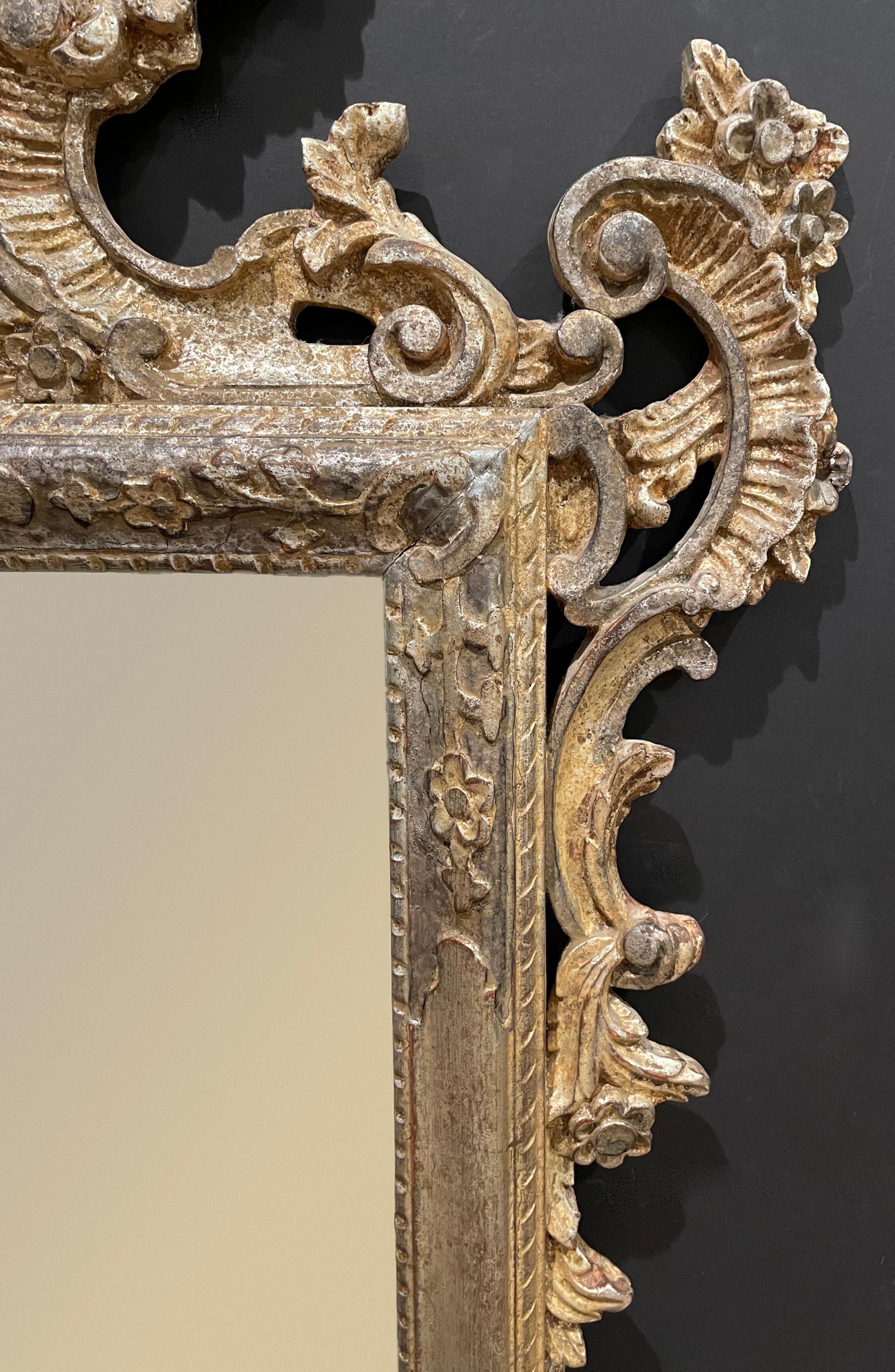 Silver Gilt Carved Venetian Rococo Mirror For Sale at 1stDibs