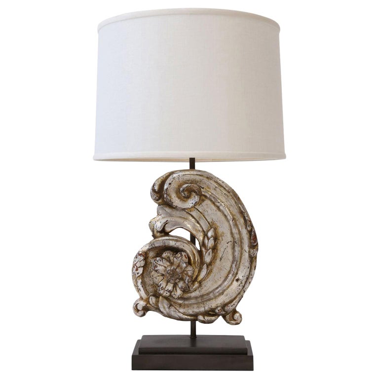 Silver Gilt Carved Wooden Fragment Lamp For Sale at 1stDibs