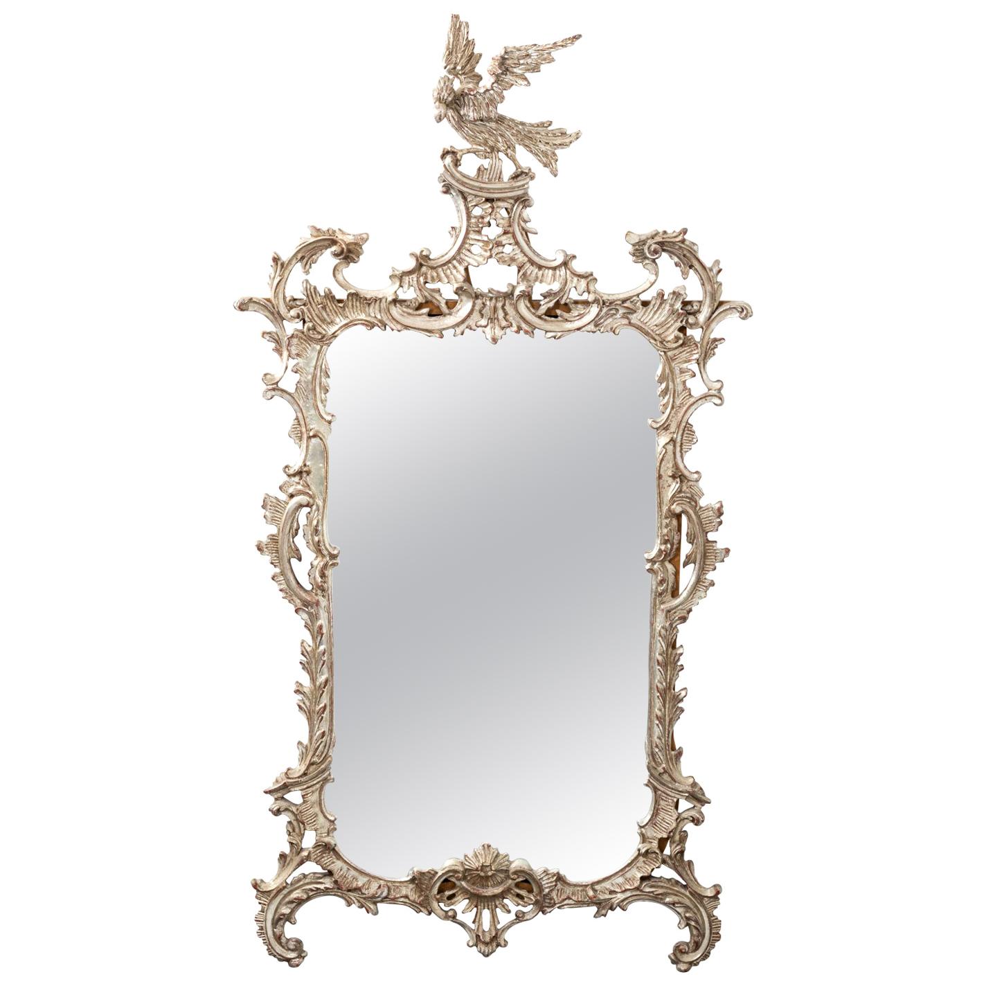Silver Gilt French Mirror with Phoenix at 1stDibs