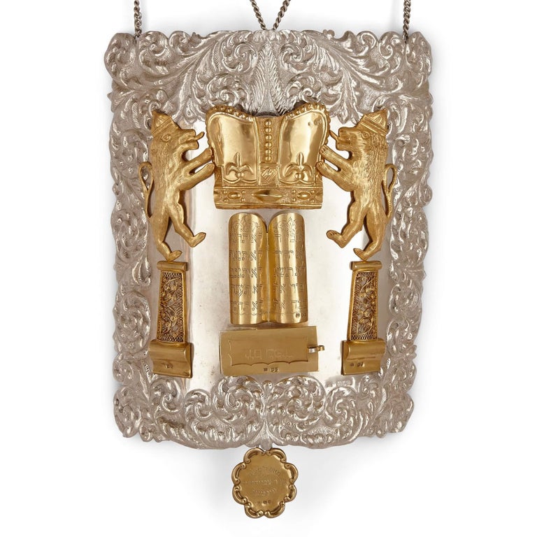 Silver Gilt Judaica Torah Breast Plate by Jacob Langleben, 1896 For ...