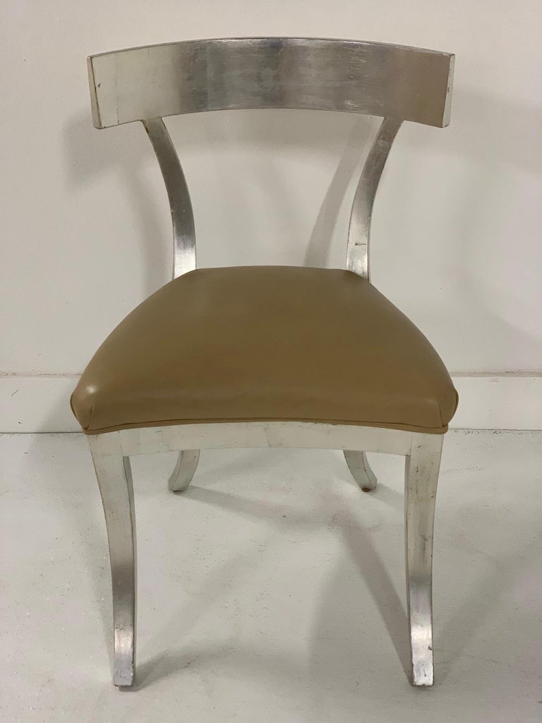 Silver Gilt Side Chair Style of Robsjohn-Gibbings For Sale at 1stDibs
