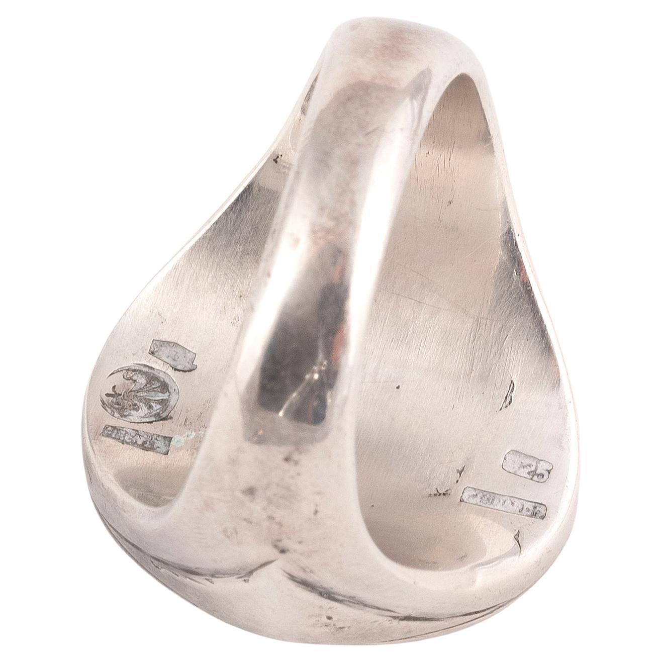 Silver Gold Roman Emperor Intaglio Men’s Ring For Sale at 1stDibs ...