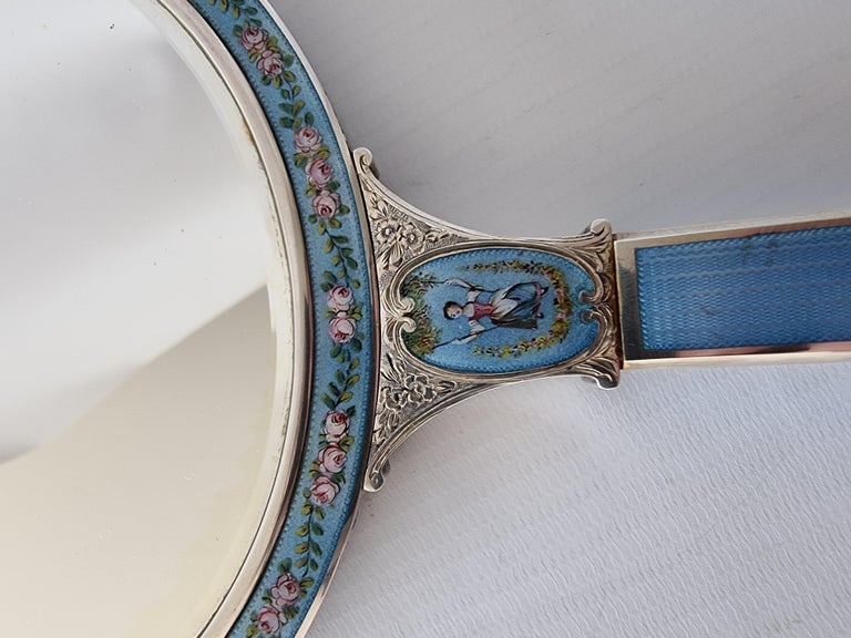 Silver, Guilloche Enamel, Hand Painted Enamel and Watercolor Hand ...