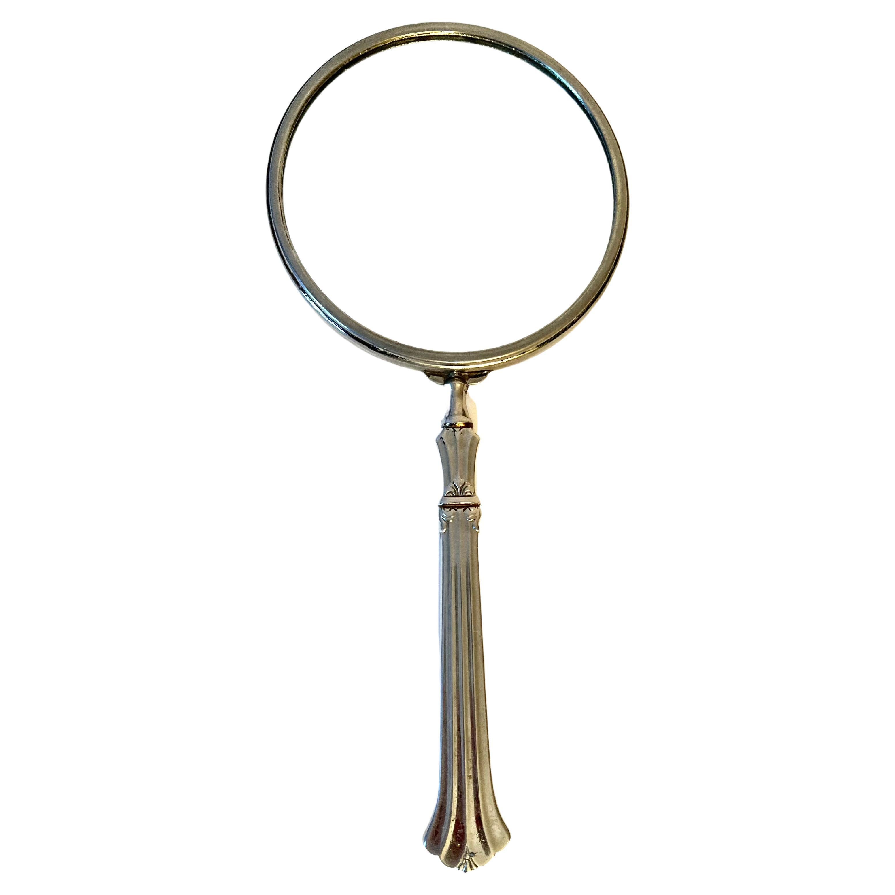 Silver Hand Mirror with Magnification on Opposing side For Sale at 1stDibs