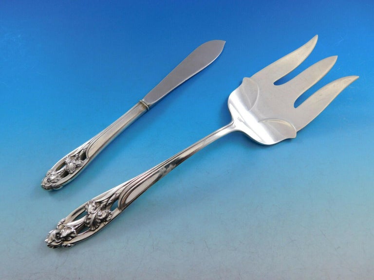 Silver Iris by International Sterling Silver Flatware Set for 8 Service ...