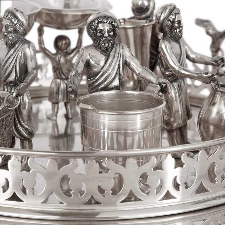 Silver Jewish Multi-Tiered Passover Seder Tray For Sale at 1stDibs