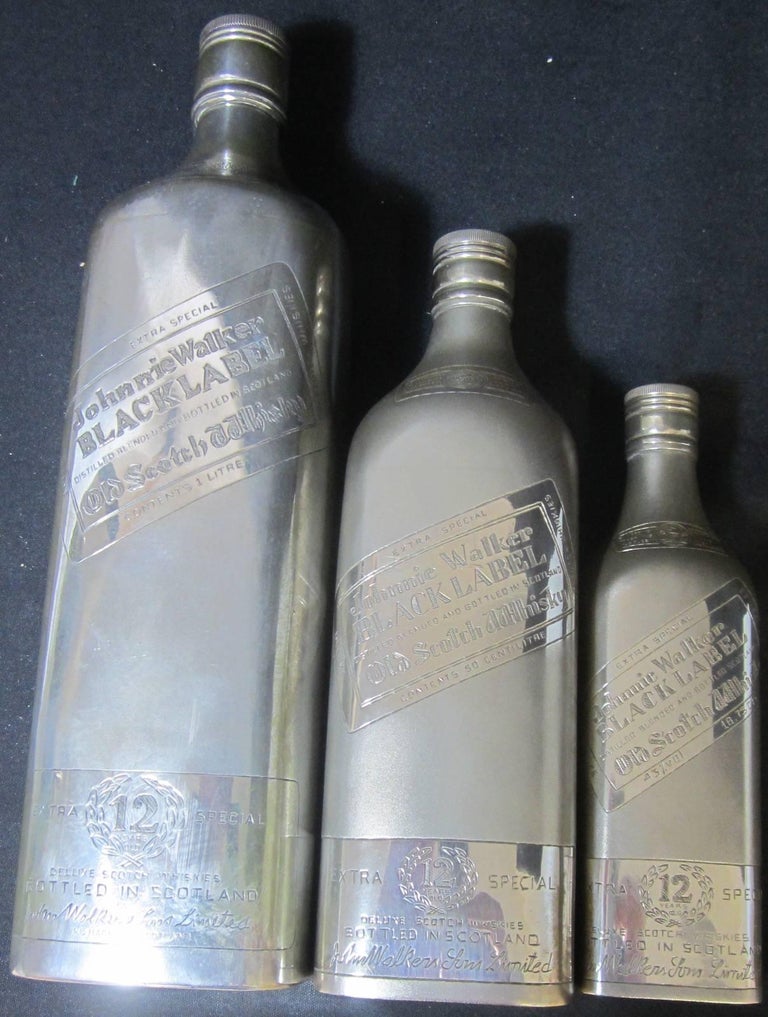 Silver Johnnie Walker Bottles at 1stDibs