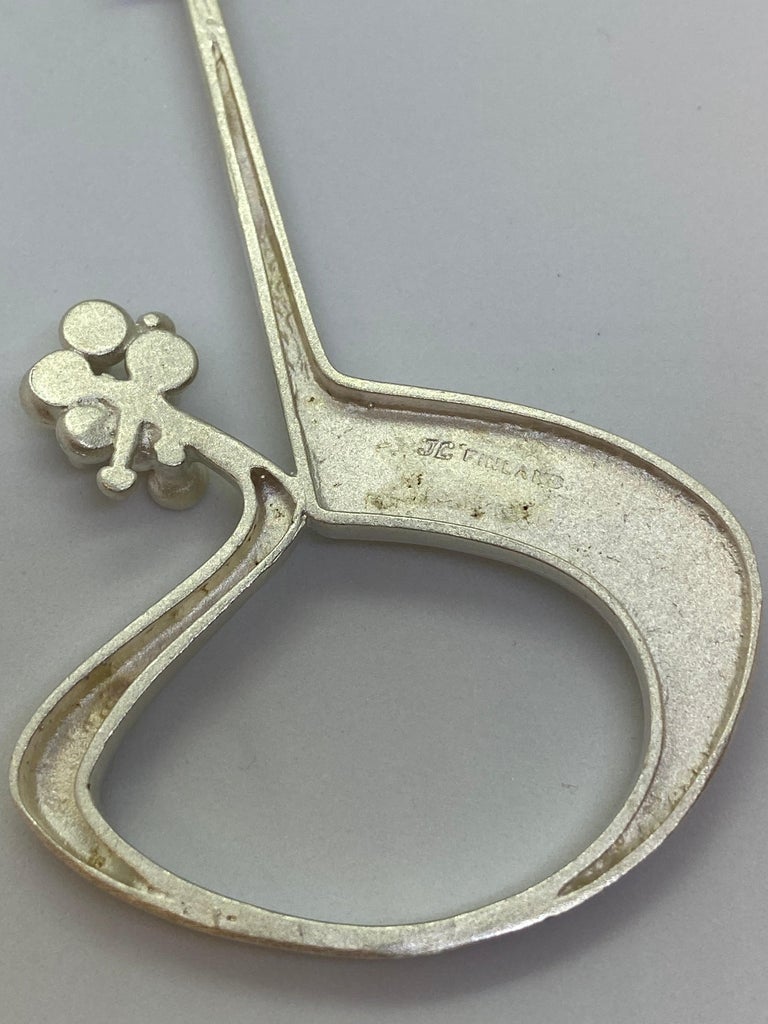 Silver Jorma Laine Turun Hopea 1973 Abstract Necklace For Sale at 1stDibs