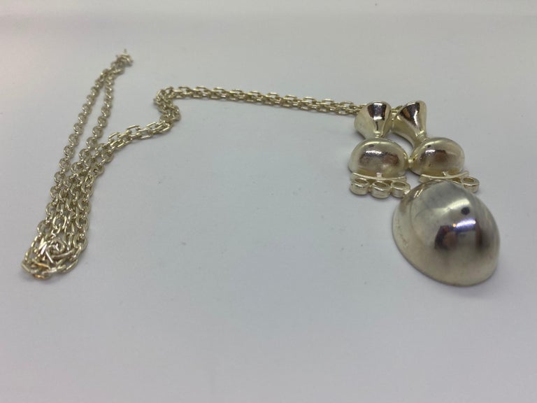 Silver Jorma Laine Turun Hopea 1973 Abstract Necklace For Sale at 1stDibs