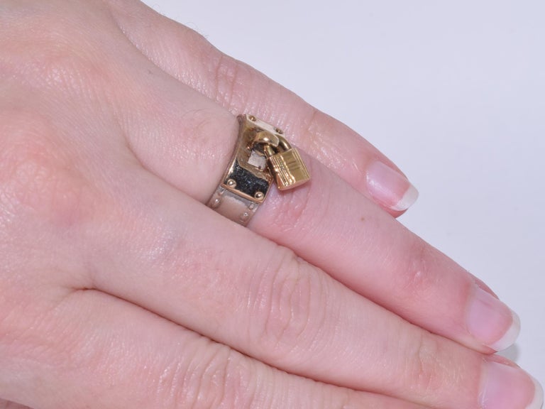 Silver Kelly Lock Ring by Hermès For Sale at 1stDibs | hermes lock ring ...