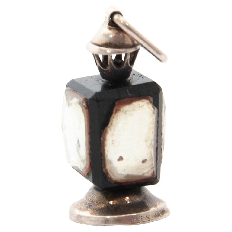 Vintage Lantern Charm Silver Charm Pendant at 1stDibs