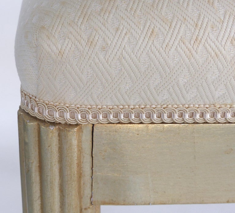 Silver Leaf Dining Chairs with Fluted Legs, Set of 4 at 1stDibs