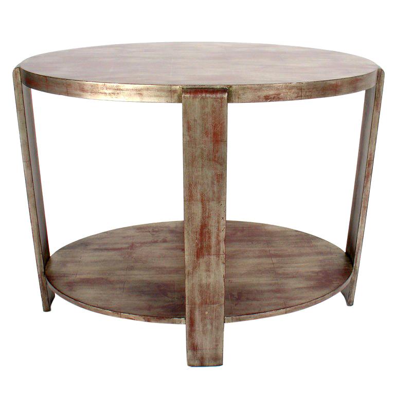 Silver Leaf Oval Console Table For Sale at 1stDibs | oval entry table