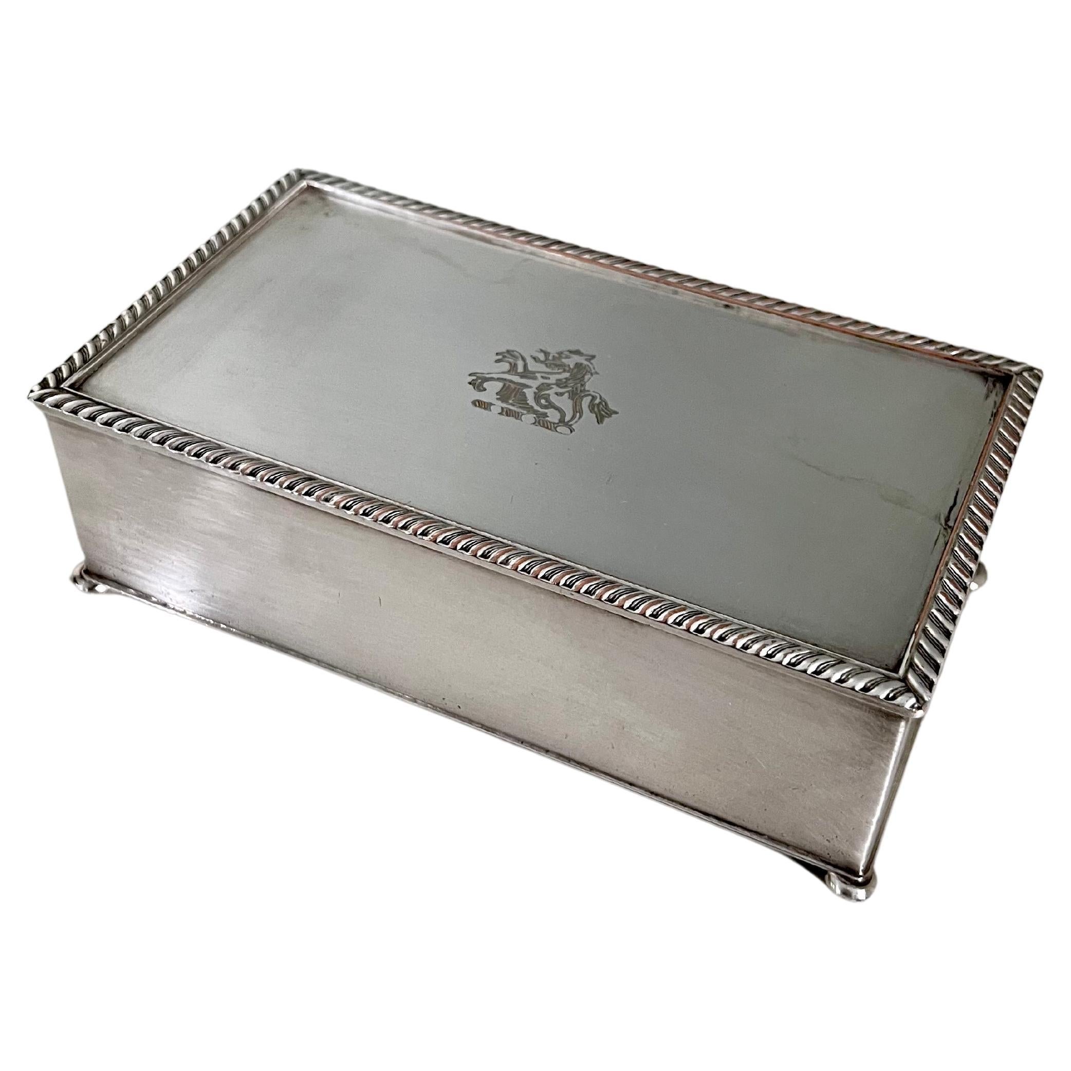 Victorian All Sterling Silver Oval Trinkets Box with Hinged Lid at 1stDibs