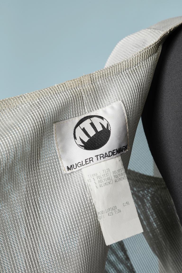 Silver mesh skirt-suit Mugler Trademark For Sale at 1stDibs