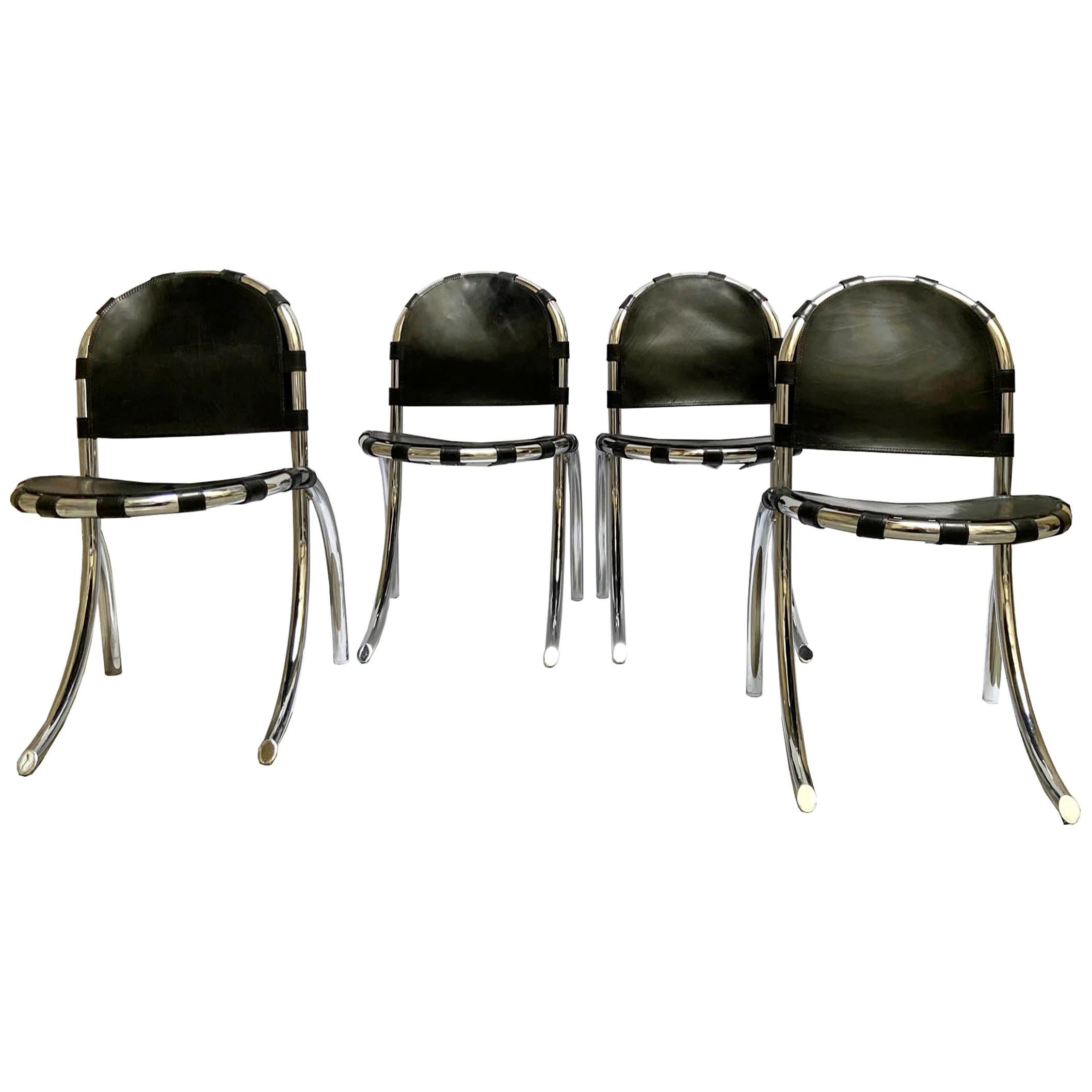 Set of 4 "Medusa" Chairs by Studio Tetrarch for Alberto Bazzani, 1969 ...