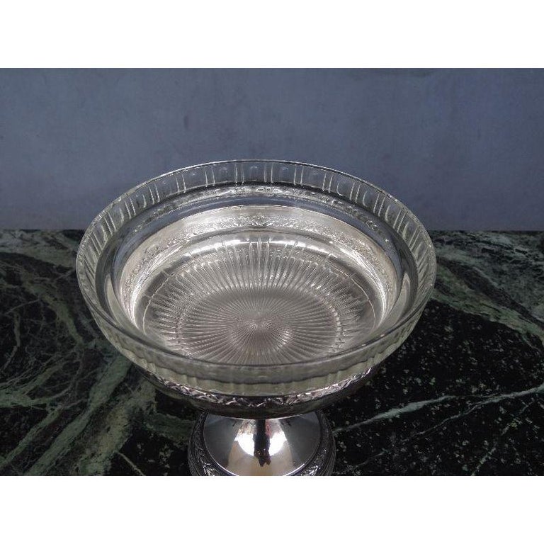 Silver Metal Cup and Engraved Glass, 1900 For Sale at 1stDibs