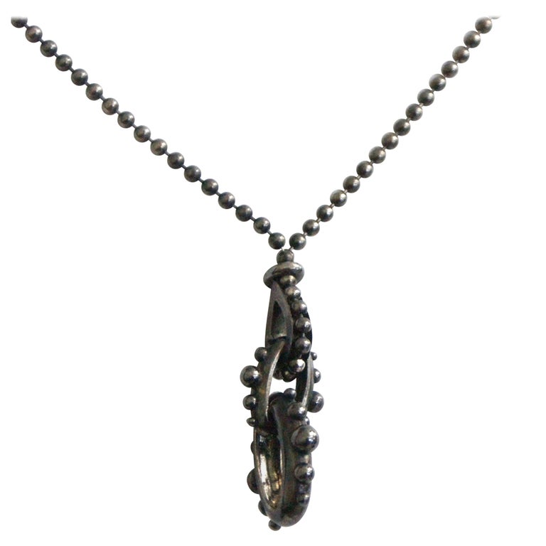 Silver Modern Pendant with Chain For Sale (Free Shipping) at 1stDibs