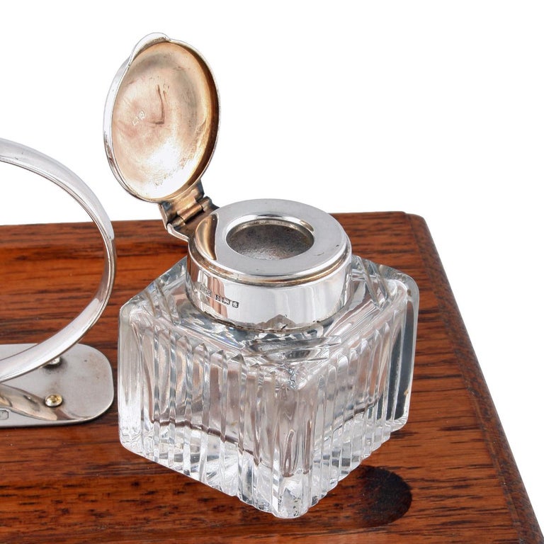 Silver Mounted 'Sheaffer' Inkwell Stand For Sale at 1stDibs