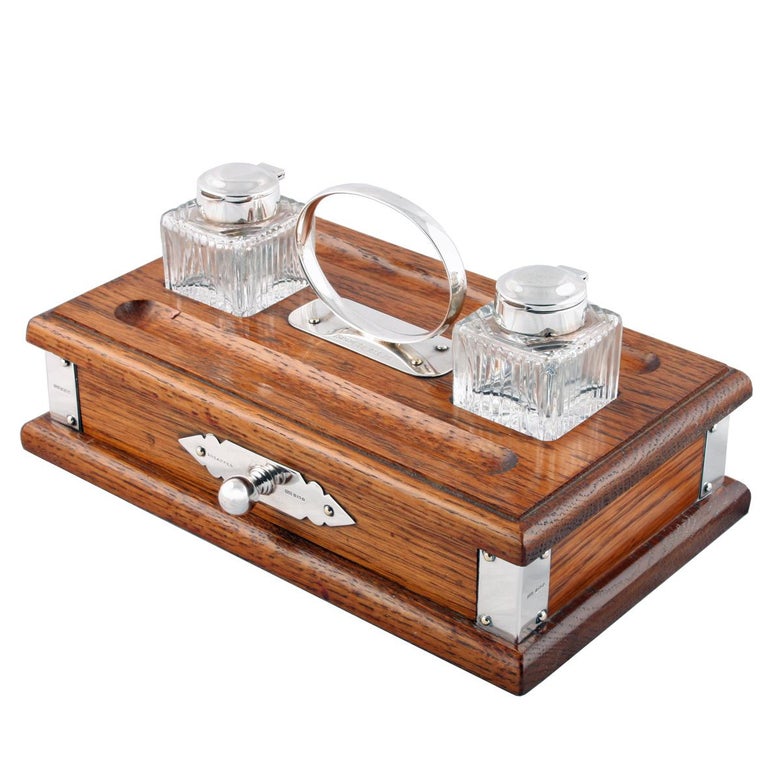 Silver Mounted 'Sheaffer' Inkwell Stand For Sale at 1stDibs