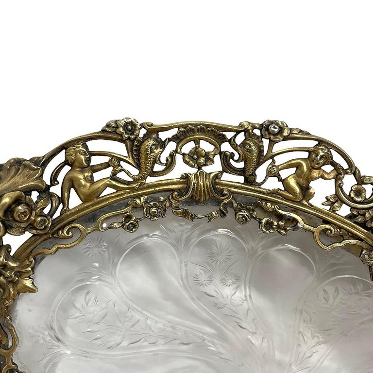 Silver Mounted Stourbridge Crystal Dish William Comyns For Sale at 1stDibs