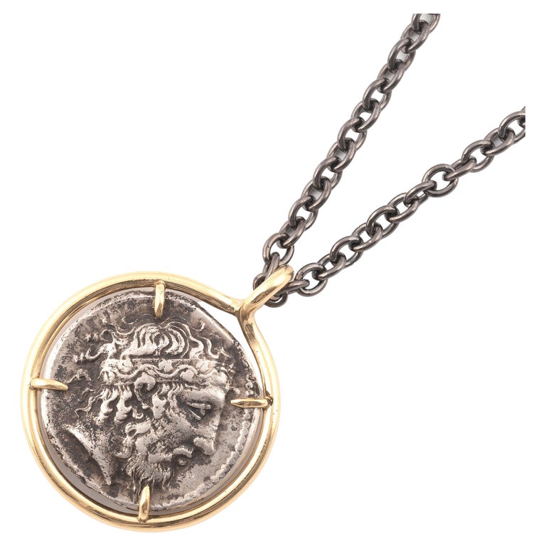 Silver Naxos Tetradrachm of Alexander III Set 18kt Gold Pendant Circa ...