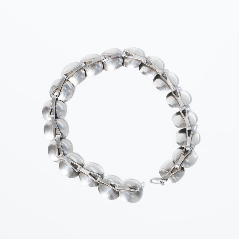 Silver Necklace with Green Enamel Made by Atelier Borgila, 1958 For ...