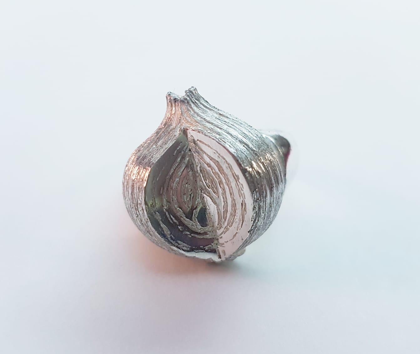 Silver Onion Shaped Pinky Ring For Sale at 1stDibs | onion wedding ring