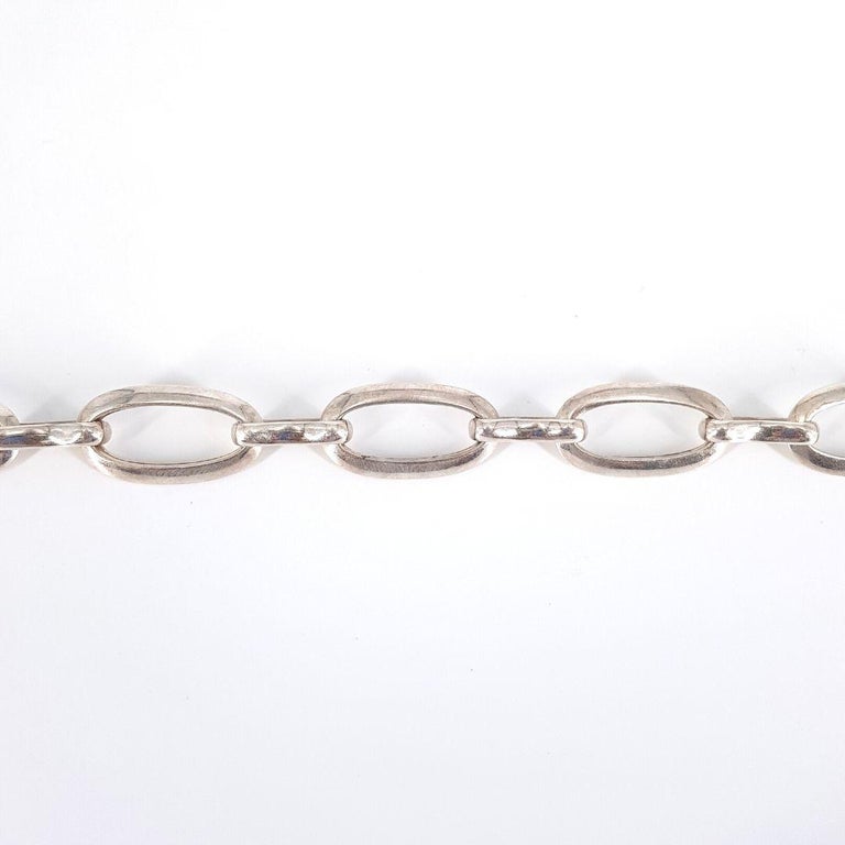 Silver Oval Link Necklace For Sale at 1stDibs