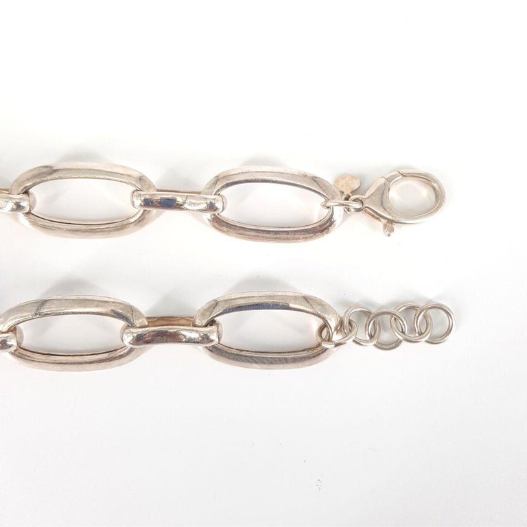 Silver Oval Link Necklace For Sale at 1stDibs