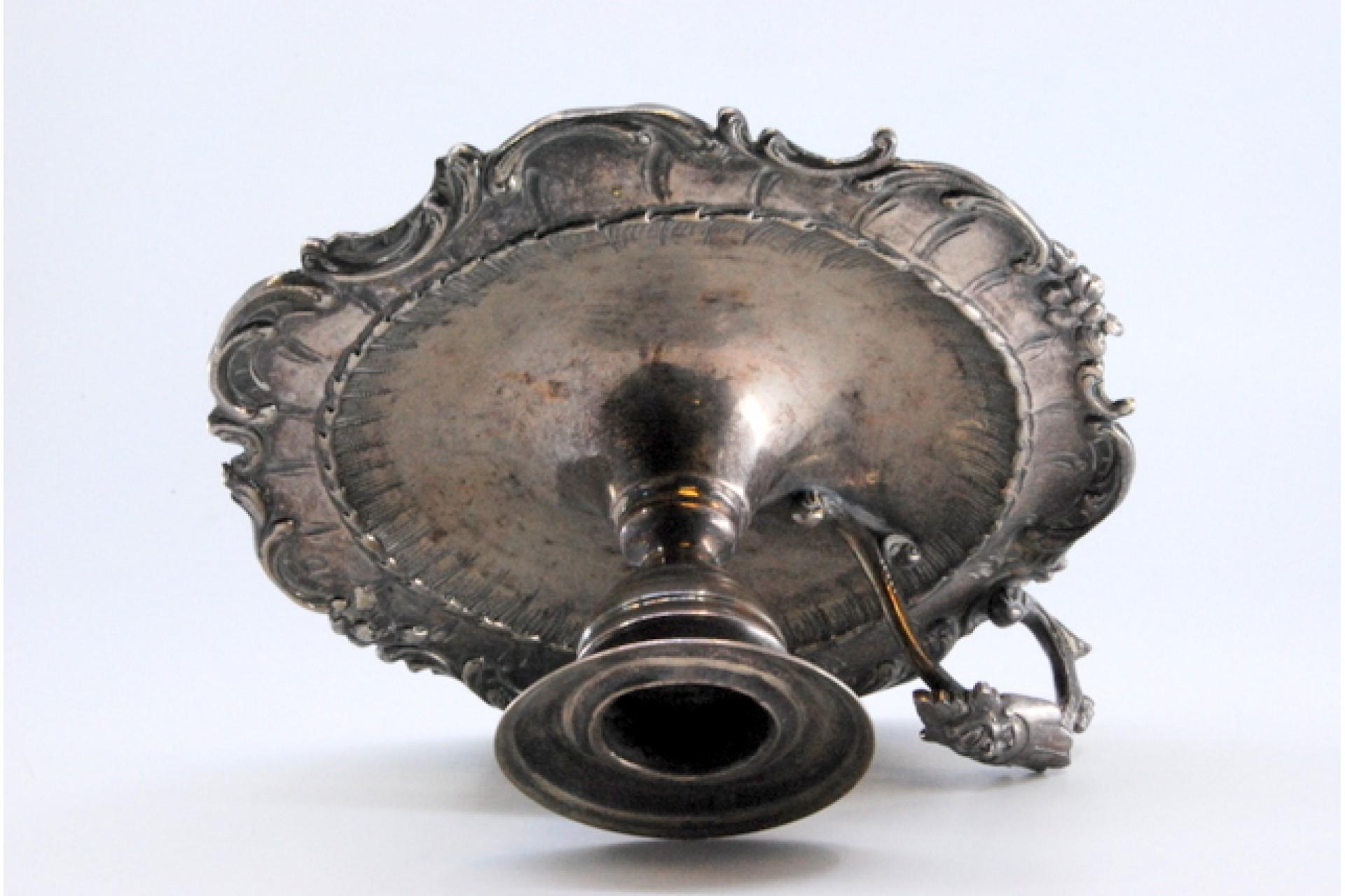 Silver paddle with shell shape and harlequin on the handle For Sale at ...