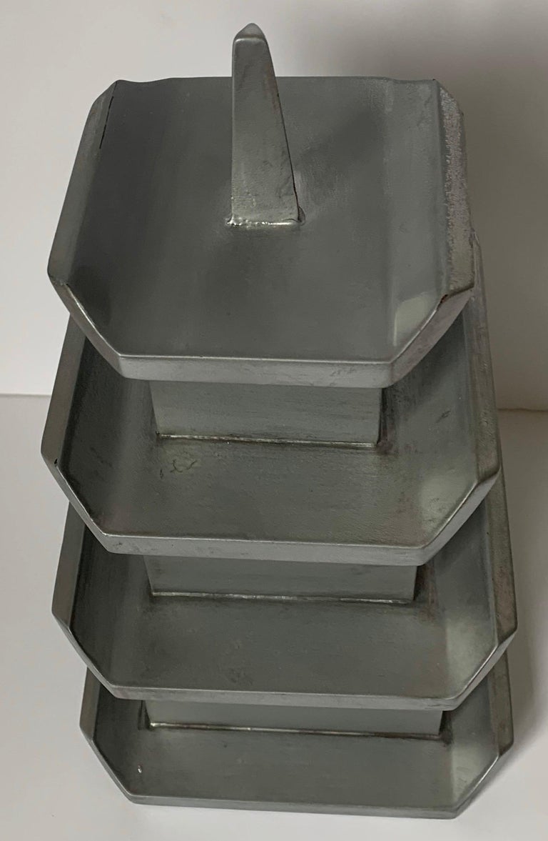 Silver Painted Wooden Pagoda Storage Box For Sale at 1stDibs | silver ...